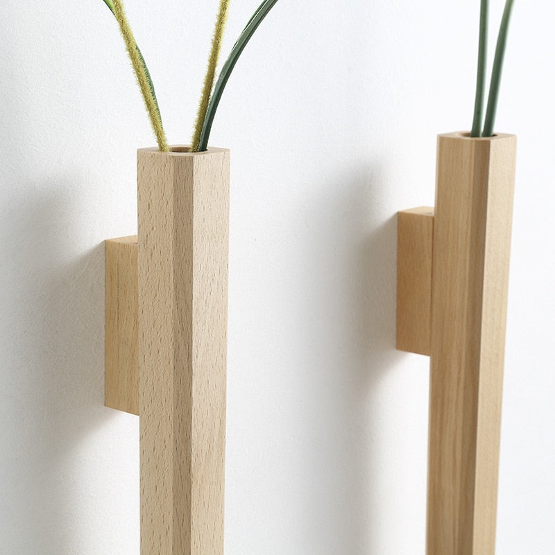 Minimalist Wooden Wall Hanging Vases – Moderne Vases